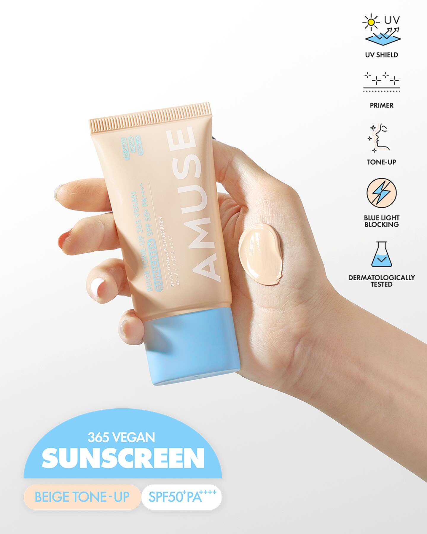 Kem Chống Nắng Amuse Beige Tone Up 365 Vegan Sunscreen – Kallos